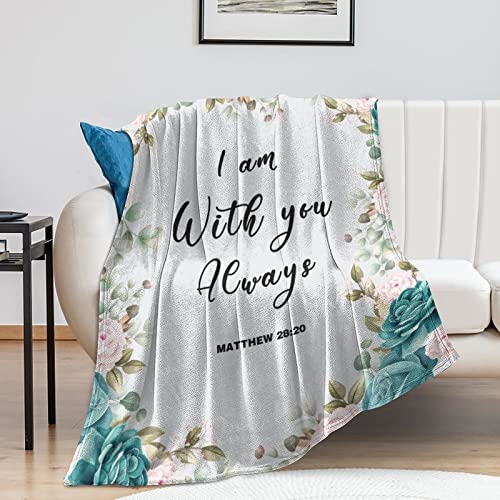 CIUPWQA Scripture Blanket Inspirational Christian Throw Blanket Spiritual Religious Gift with Bible Verse Positive Messages for Prayers Comfort Caring Get Well Gift 50"x40"