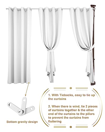 HERBED Outdoor Curtains for Patio 1 Panel Summer Life is Better Under The Plam Waterproof Privacy Outside Curtain Sun Blocking Grommet Blackout Drapes for Porch Gazebo Pergolas Balcony 52x108 Inch