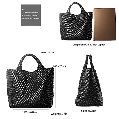 BZXHVSHA Women's Tote Bag Large Capacity Handbags And Purse For Ladies (Black)