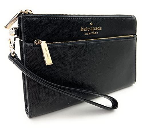 Kate Spade Medium Saffiano Leather Wristlet (Black)