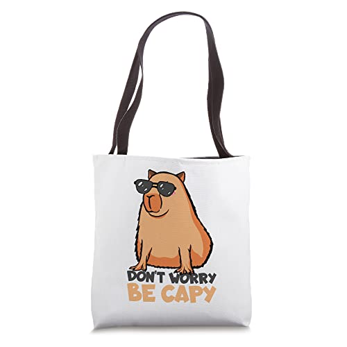 Don't Worry Be Capy Capybara Tote Bag