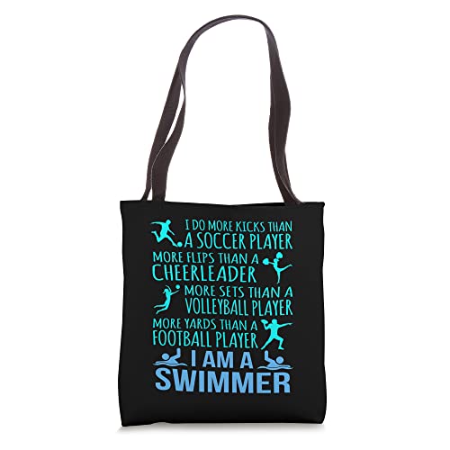 I Am A Swimmer Funny Swimming Swim Coach Men Women Graphic Tote Bag
