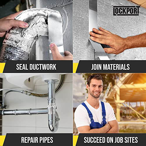 Aluminum Foil Tape for HVAC & Insulation β 3 Pack β Extra Thick 3.6 Mil Silver Metal Duct Tape β 2 Inch x 225 Total Feet β Heat Resistant, Waterproof & Professional Grade Tape for Ductwork