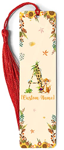 GOLEEX Personalized Initial Bookmark Leopard Magnetic Bookmarks Customized Name Letter Page Markers Cute Reading Gifts for Book Lovers Students Women Teens Adults at Christmas