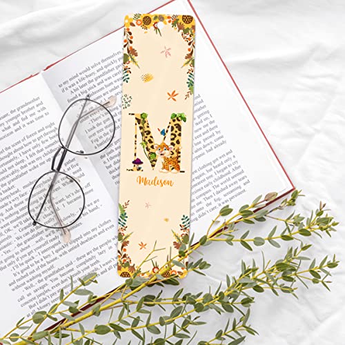 GOLEEX Personalized Initial Bookmark Leopard Magnetic Bookmarks Customized Name Letter Page Markers Cute Reading Gifts for Book Lovers Students Women Teens Adults at Christmas