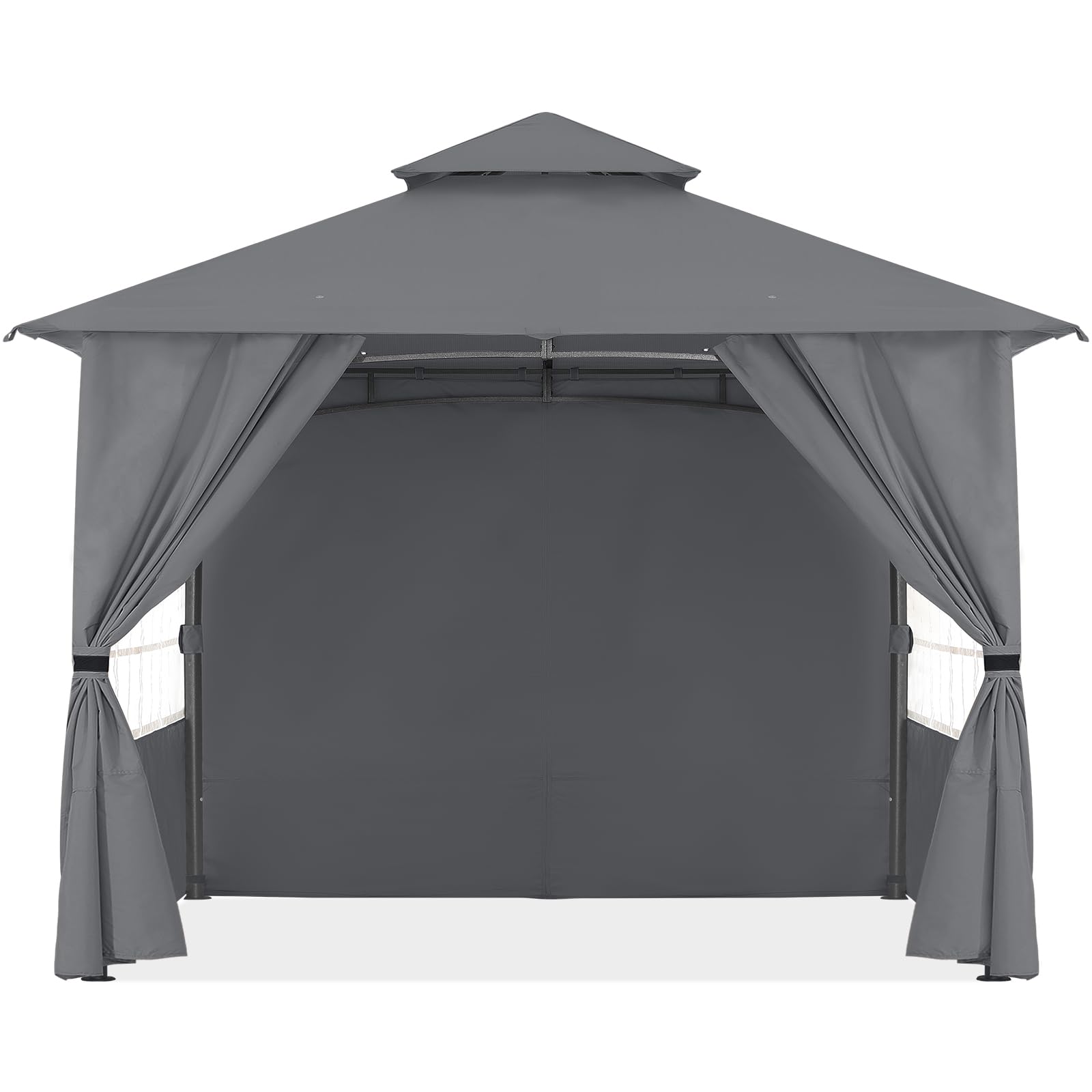 ABCCANOPY 8x8 Outdoor Gazebo - Patio Screened Gazebo with Curtains and Windows for Deck, Lawn and Backyard (Gray)