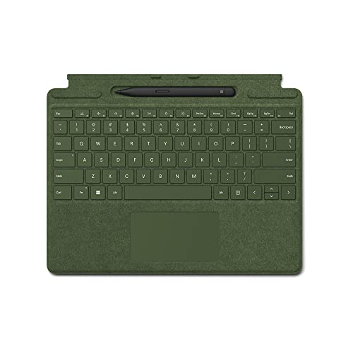 Microsoft Surface Pro Signature Keyboard with Slim Pen 2 Bundle, Forest Colour Keyboard