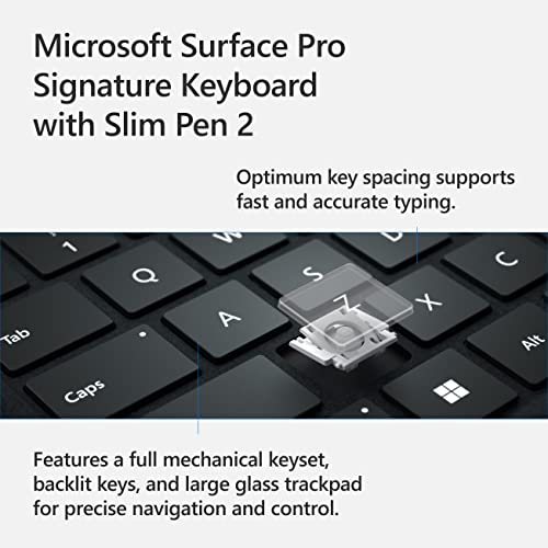 Microsoft Surface Pro Signature Keyboard with Slim Pen 2 Bundle, Forest Colour Keyboard