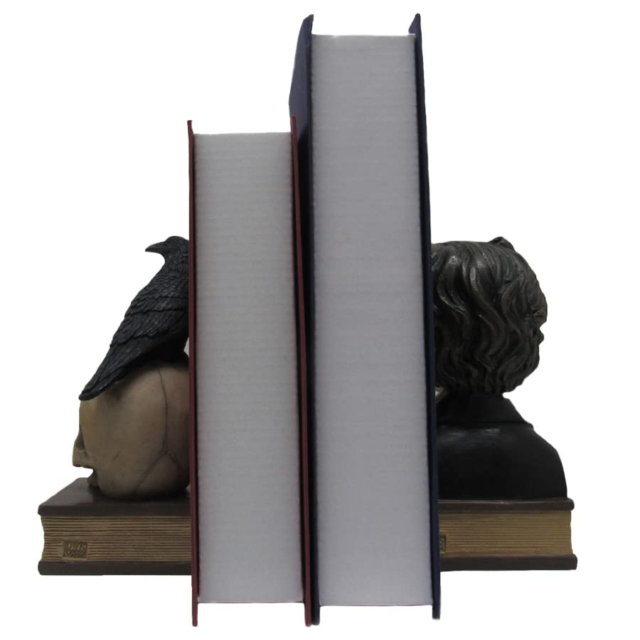 World of Wonders Forgotten Lore Poe 7.15" Bookend Gothic Themed Decor Figurine Bookend to Organize Books, Novels, and Magazines Inside Your Home and Office