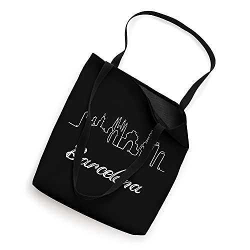 Barcelona City Skyline Outline Spain Souvenir Catalonia Tote Bag