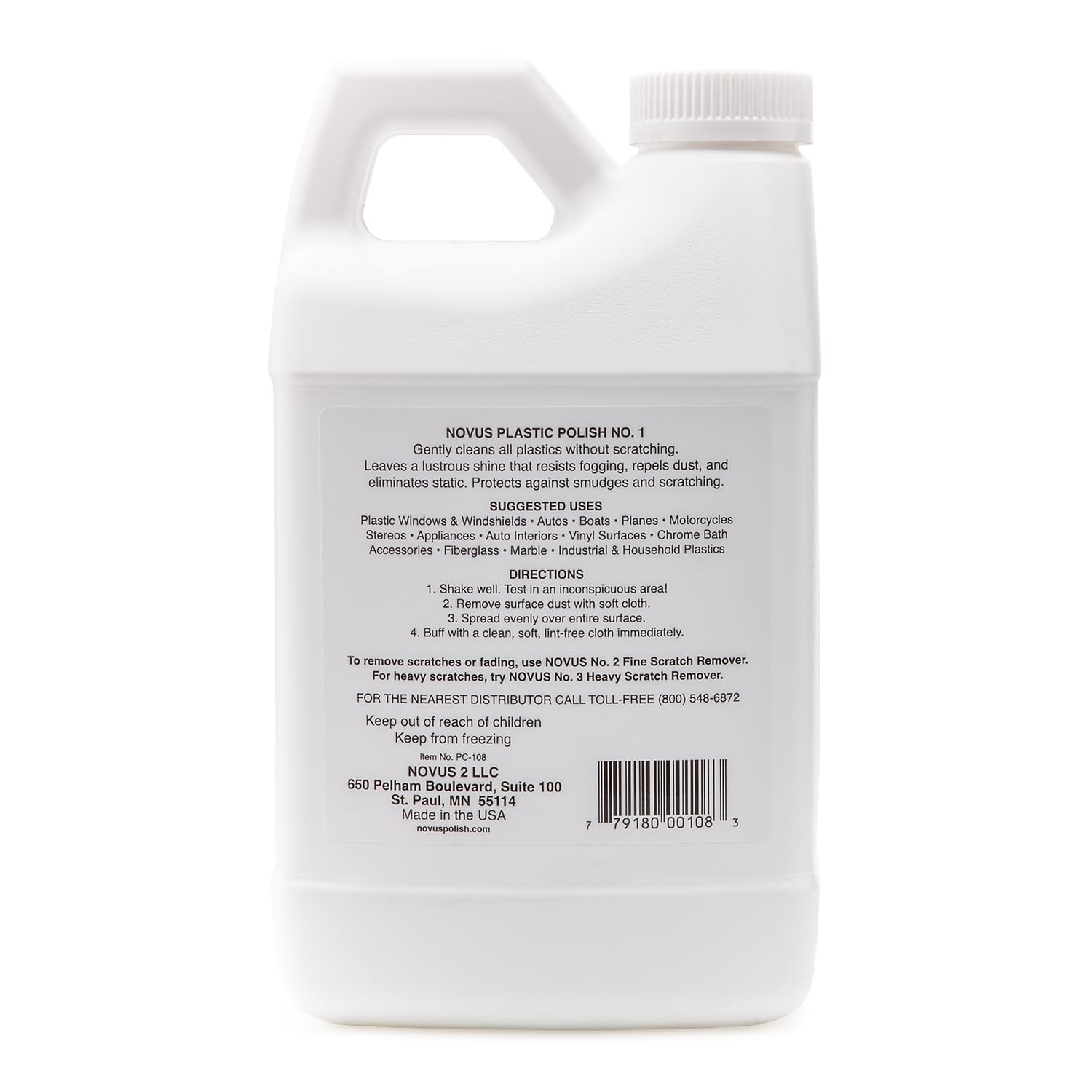 NOVUS 7050 | Plastic Clean & Shine #1 | 64 Ounce Bottle