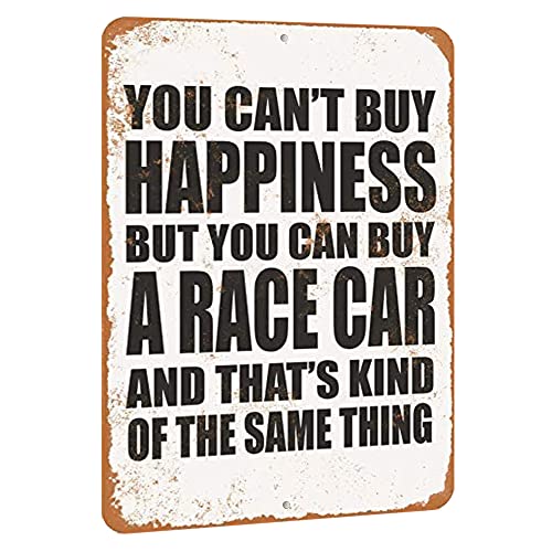 8 x 12 Aluminum Metal Sign - You Can't Buy Happiness But You Can Buy a Race CAR - Vintage Look