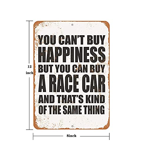8 x 12 Aluminum Metal Sign - You Can't Buy Happiness But You Can Buy a Race CAR - Vintage Look