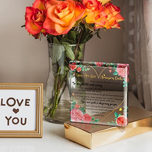 Acrylic Christian Gift for Women Friendship Gift Thank You Gift Inspirational Gift Easter Gift Cardinal Gift for Her Crystal Table Decor Office Desk Sign (Flower Style)