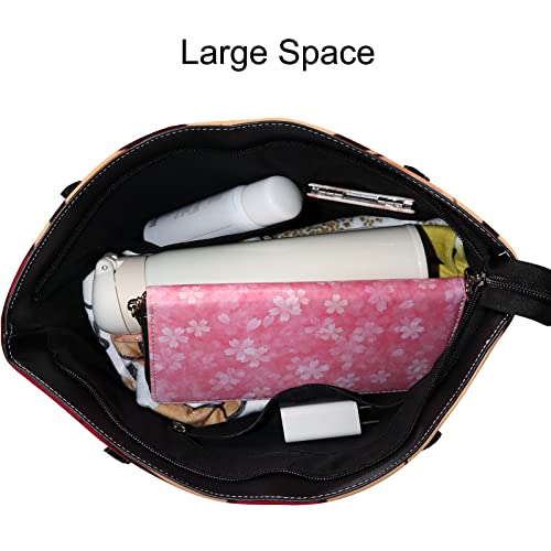 Fashionable women's handbag tote bag, Funny Cartoon Faceprinted shoulder bag is light and durable