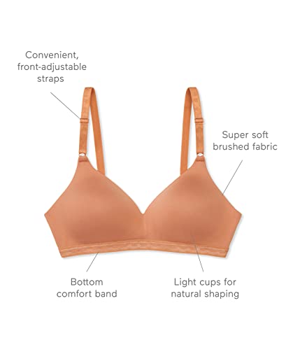 Warner's Women's Cloud 9 Super Soft Wireless Lightly Lined Comfort Bra 1269, Sand Shell, 38B