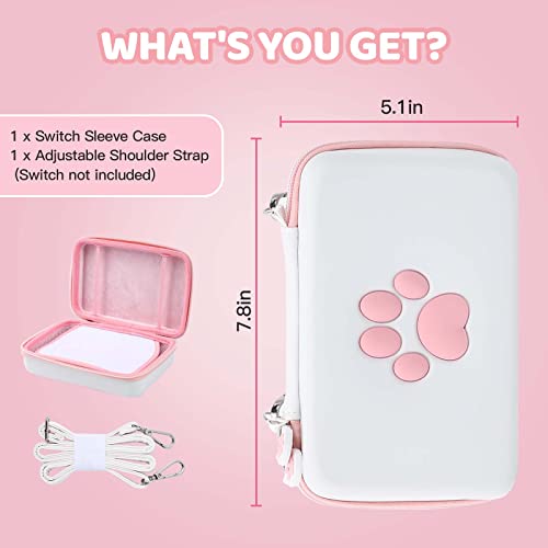 GFANSY Switch Carrying Case for Nintendo Switch OLED Model 2021 & Switch 2017, Hard Shell Portable Cover Storage Bag w/12 Game Card Slots for Nintendo Switch Console & Accessories