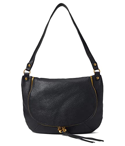 HOBO Fern Medium Shoulder Handbag For Women - Leather Construction With Cotton Lining, Gorgeous and Easy Carry Hand Bag Black One Size One Size