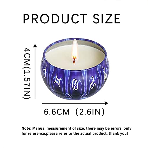 JIBEVEYYI 12 Constellations Scented Candles Gift Set 2.5oz with Essential Oils for Bath, Stress Relief, Yoga Aromatherapy Candles Natural Soy Wax Jar Candles Gifts for Scented Decoration
