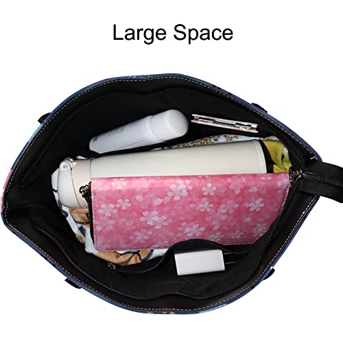 Fashionable women's handbag tote bag, Spotted and Textured Figuresprinted shoulder bag is light and durable