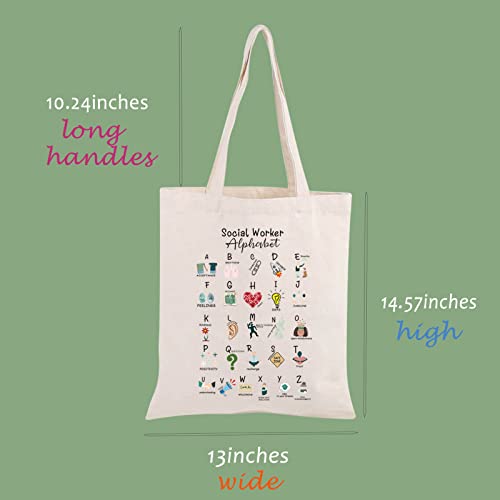 MBMSO Social Worker Canvas Tote Bag Social Worker Thank You Gift Social Work Shopping Bag Social Worker Grad Gift (Social Worker Tote)