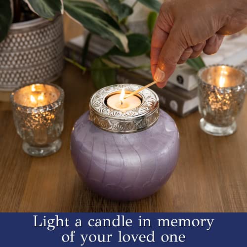 FOVERE β Small Urns for Human Ashes β Purple Ashes Keepsake Urn β 100% Handmade Decorative Urns for Males and Females. Pet Urn for Dogs Ashes and Cats.