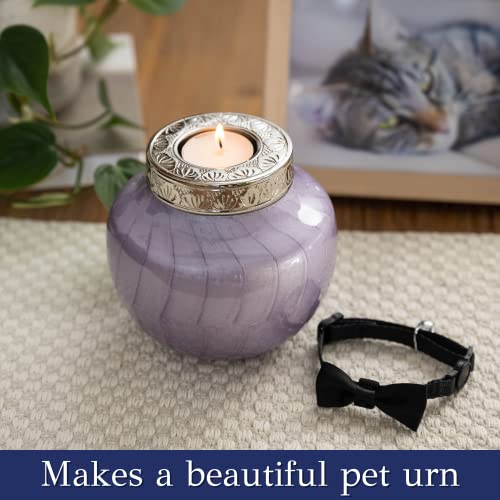 FOVERE β Small Urns for Human Ashes β Purple Ashes Keepsake Urn β 100% Handmade Decorative Urns for Males and Females. Pet Urn for Dogs Ashes and Cats.