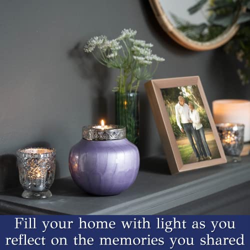 FOVERE β Small Urns for Human Ashes β Purple Ashes Keepsake Urn β 100% Handmade Decorative Urns for Males and Females. Pet Urn for Dogs Ashes and Cats.
