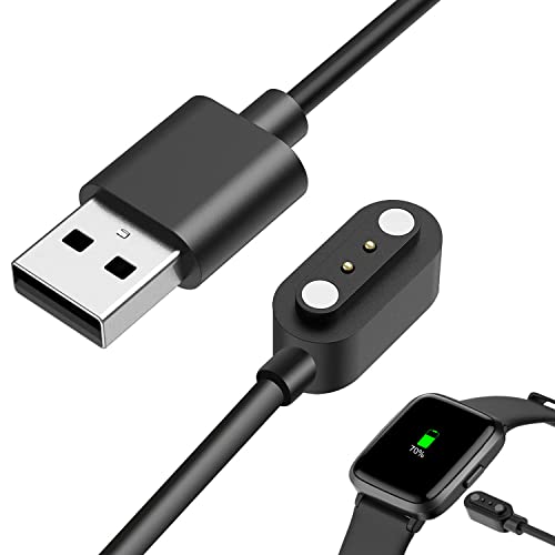 Smart Watch Charger Magnetic Compatible with YAMAY Willful Letsfit Letscom, Magnetic USB Charging Cable for Umidigi Uwatch 3S 3 2 2S Urun smartwatch (Black)