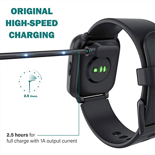 Smart Watch Charger Magnetic Compatible with YAMAY Willful Letsfit Letscom, Magnetic USB Charging Cable for Umidigi Uwatch 3S 3 2 2S Urun smartwatch (Black)
