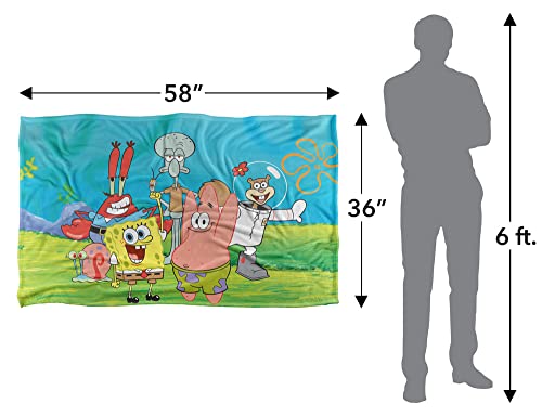 Spongebob Blanket, 36"x58" Spongebob Group Scene Silky Touch Super Soft Throw Blanket