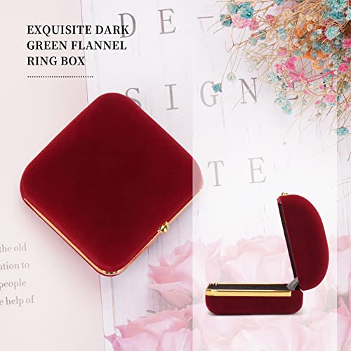 Bi Fang Velvet ring box Jewelry Gift Boxes for Thanksgiving,Birthday, Wedding Christmas Jewelry Showcase Displays, (Wine Red)