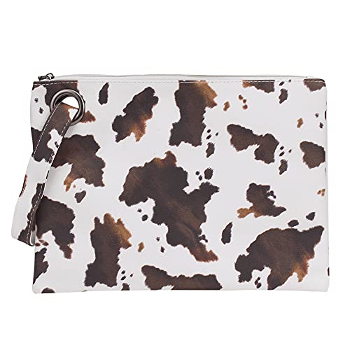 Mily Oversized Clutch Bag Purse Envelop Clutch Chain Tote Shoulder Bag Handbag Foldover Pouch (6217+Cow)