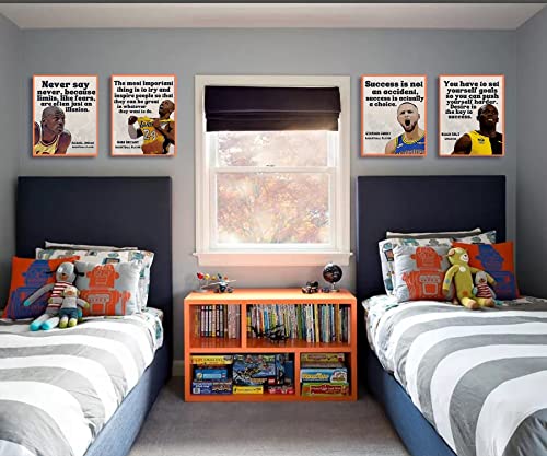Retro Inspirational Athletes Posters,Basketball Superstar Canvas Posters,Stephen Curry Posters,Usain Bolt Wall art,Diversity Posters,A Unique Gift for Sports Fans,Men,and Teens,Set of4(8"X10")No Frame