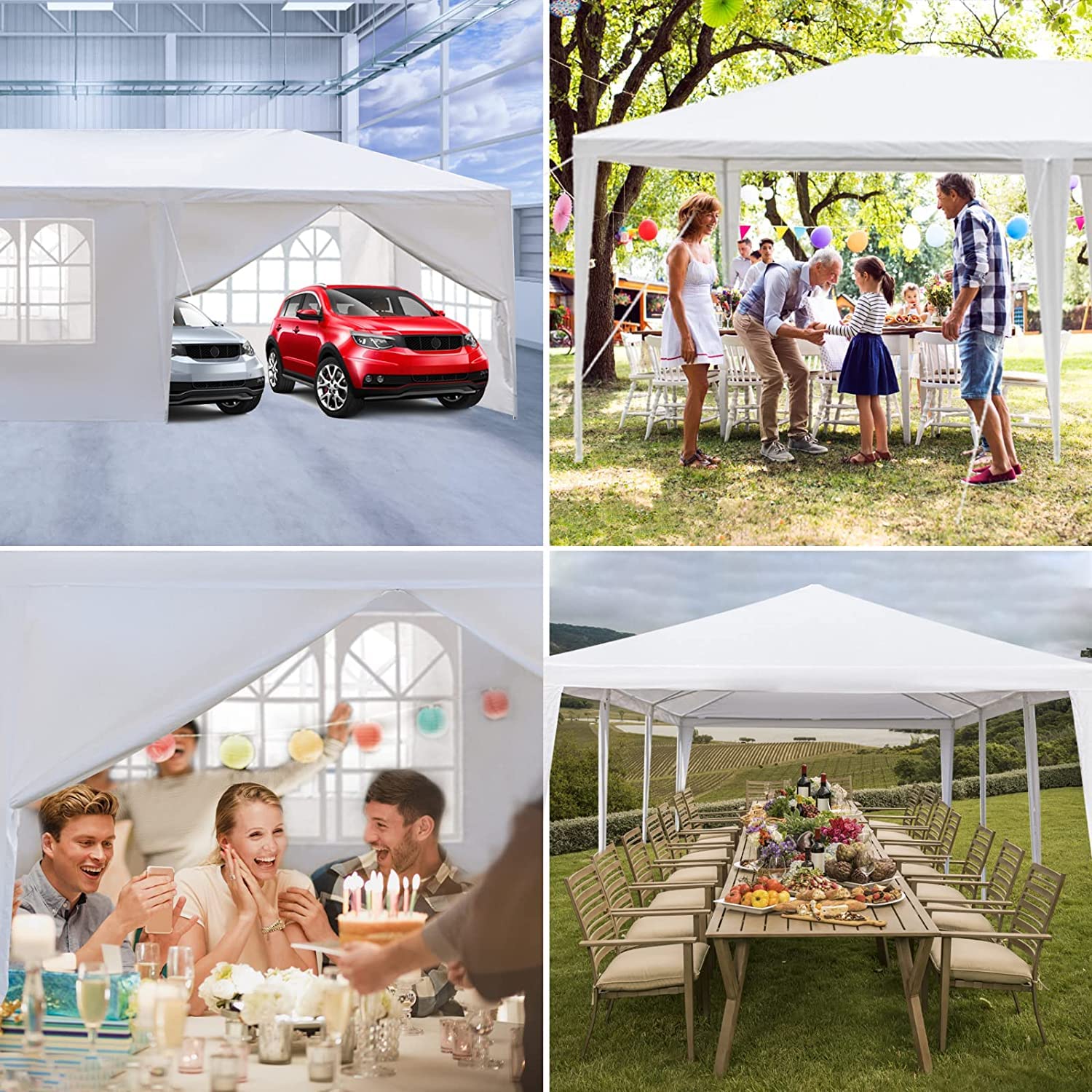Canopy Tent for Parties Outdoor Patio Gazebo Heavy Duty Wedding Tent with Removable Waterproof Sidewalls White (10'x30')