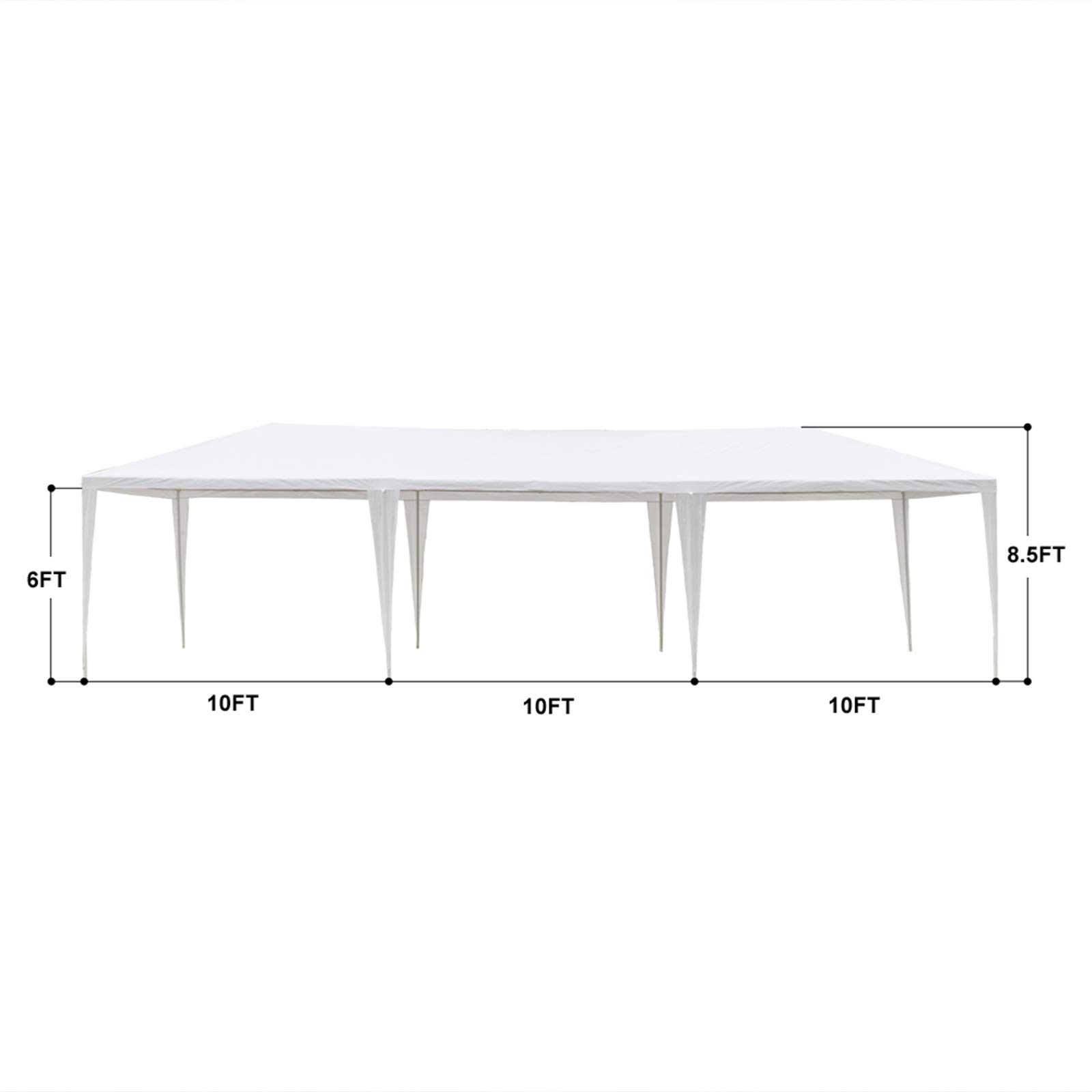 Canopy Tent for Parties Outdoor Patio Gazebo Heavy Duty Wedding Tent with Removable Waterproof Sidewalls White (10'x30')