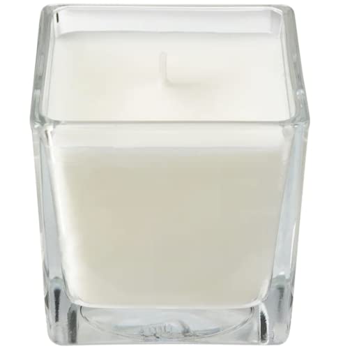 Mister Candle - Unscented 2" Square Filled Glass Votive Candles Jar, Perfect Home Decoration, Wedding Favors Hand Poured in USA (Set of 12) (Unscented)