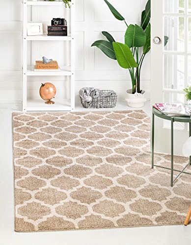 Rugs.com Lattice Collection Rug â 9' x 12' Light Brown Medium Rug Perfect for Living Rooms, Large Dining Rooms, Open Floorplans