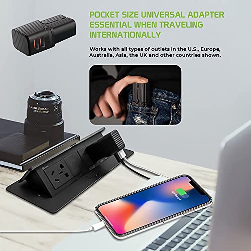 Dual Universal USB Adapter Works for Samsung Godiva for Worldwide Power and Travel Between US/EU/CN/AUS/NZ/UK