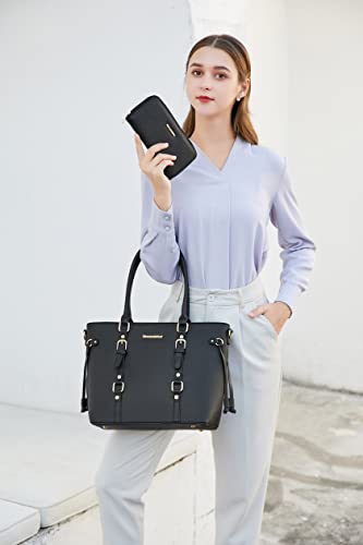 Montana West Purses and Handbags for Women Tote Purse and Wallet Set Shoulder Bag for Women 3pcs MWC3-C032WBK