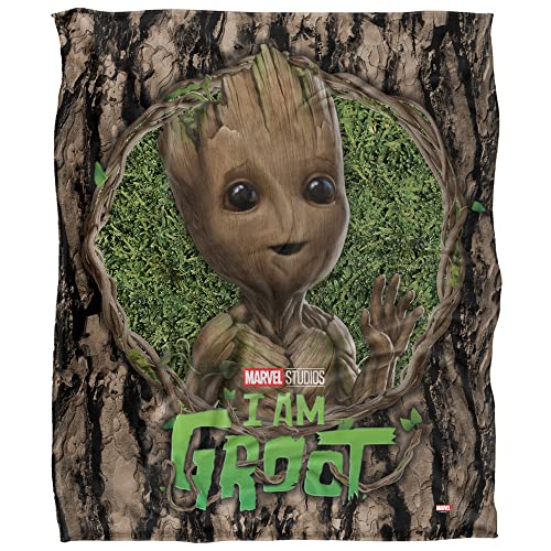I Am Groot Blanket, 50"x60" Groot Waving Silky Touch Super Soft Throw Blanket