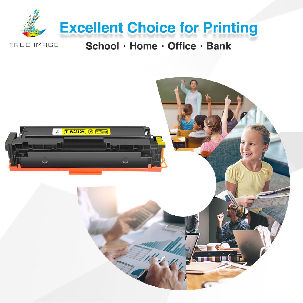 TRUE IMAGE Compatible Toner Cartridge Replacement for HP 215A W2310A for HP Color Pro M182nw M183fw M155 W2311A W2312A W2313A Printer Toner (Black Cyan Yellow Magenta, 4-Pack)