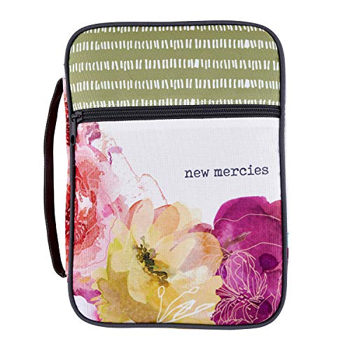 Creative Brands Faithworks-Watercolor Floral Canvas Bible Cover, 6.5 x 9.5-Inch, New Mercies
