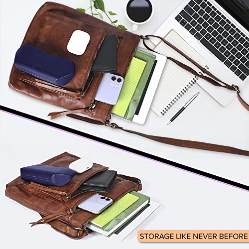 Vintage Handmede Leather Purse, Stylish Crossover/Crossbody Slings for Women - Travel/Work