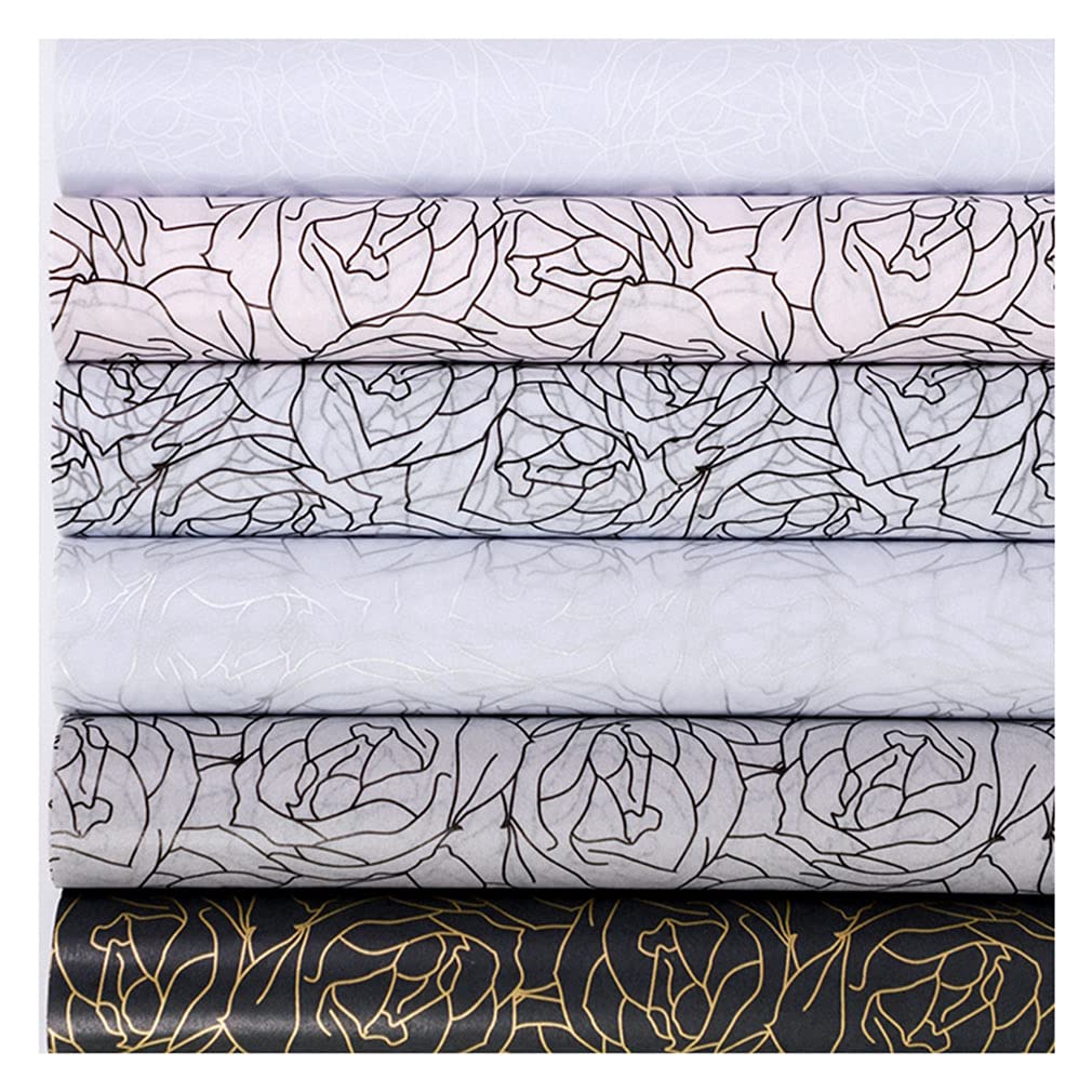 Flower Tissue Wrapping Paper Sheets Korean Bouquet Packaging Materials Rose Pattern Florist Supplies Shoes Clothes Cake Baking Packing Paper DIY Crafts 19.7x27.5 inches 28 Sheets (1 Gold Dust)
