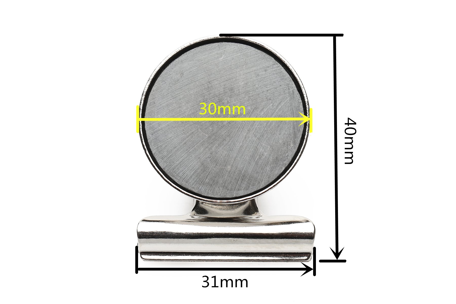 Strong Magnetic Clips - Heavy Duty Refrigerator Magnet Clips - 31mm Wide 12Pack Scratch Safe - Clip Magnets Best for House Office School Use, Hanging Home Decoration, Photo Displays