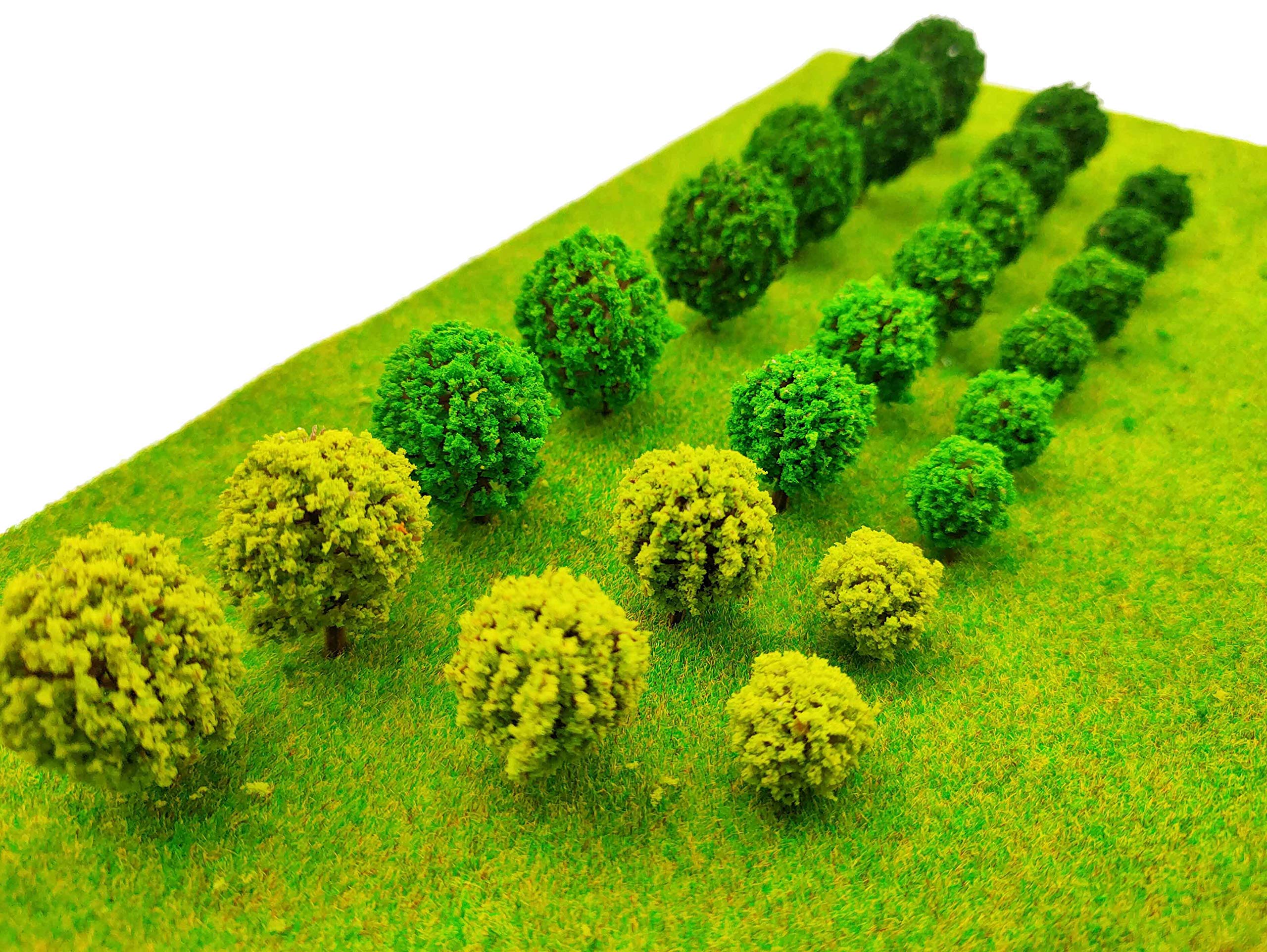 24Pcs Mini Model Trees Mixed Bush Trees Vegetation Groups Shrubs for Model Train Scenery Architecture Trees Model Scenery Trees Fake Trees with No Stands