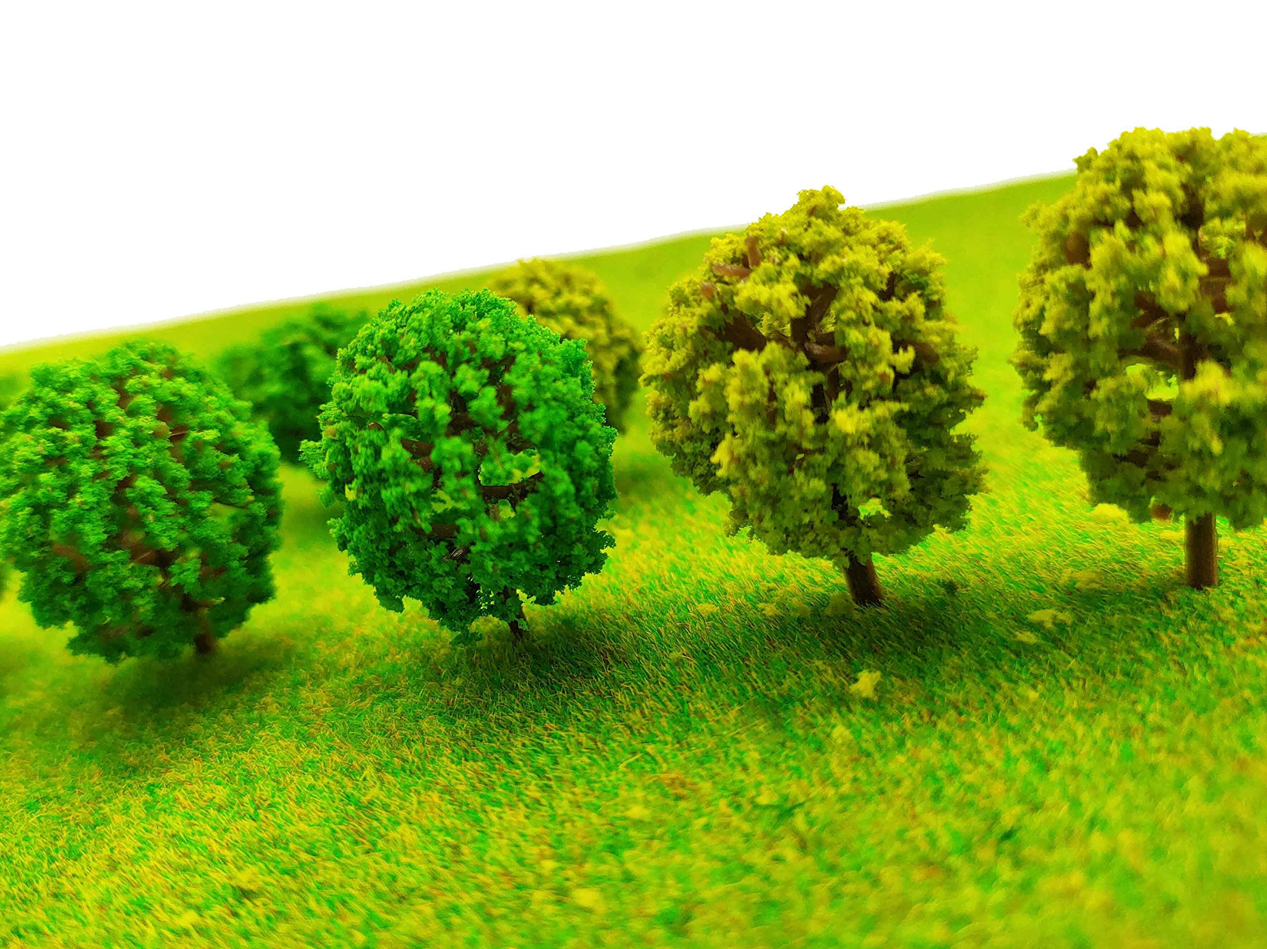 24Pcs Mini Model Trees Mixed Bush Trees Vegetation Groups Shrubs for Model Train Scenery Architecture Trees Model Scenery Trees Fake Trees with No Stands