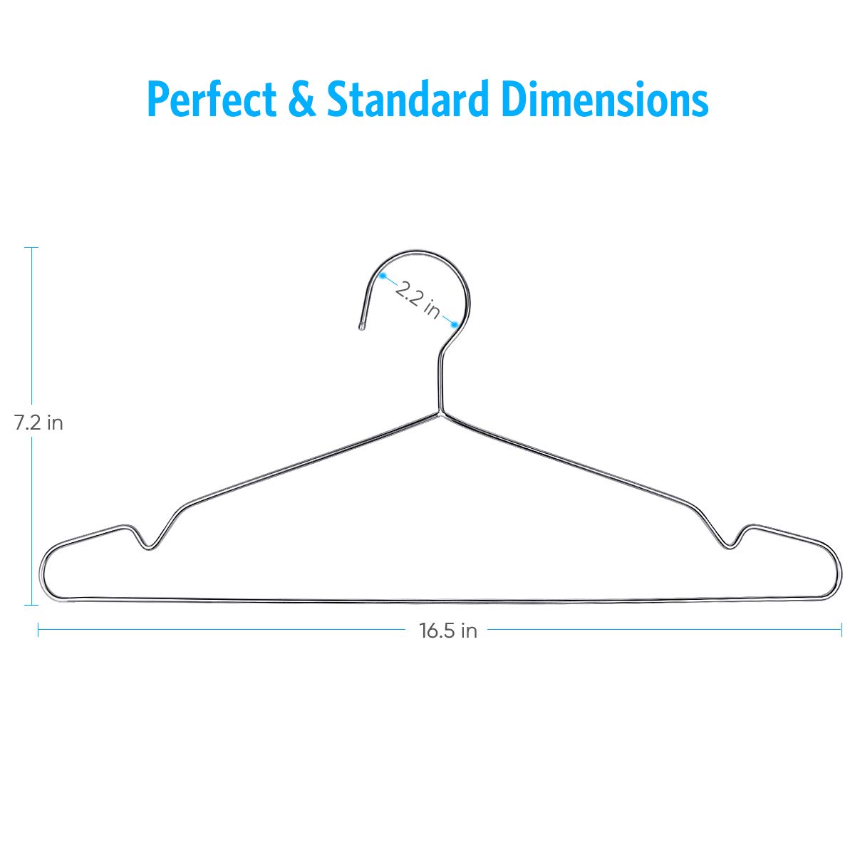 Fayleeko Wire Hangers 40 Pack Coat Hangers Strong Heavy Duty Stainless Steel Metal Hangers 16.5 Inch Ultra Thin Space Saving Clothes Hangers