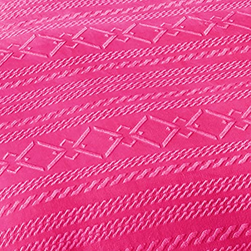 Exclusivo Mezcla Soft Throw Blanket, 50x60 Inches Fuzzy Fleece Blanket, Decorative Geometry Pattern Plush Throw Blanket for Couch Sofa, Hot Pink